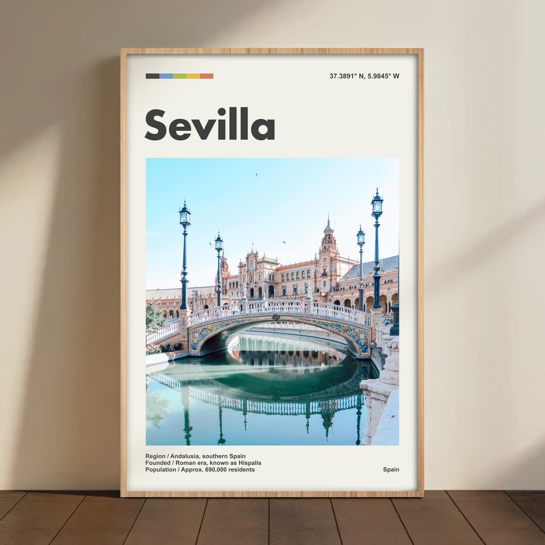 Seville Travel Poster – Minimalist Spain Wall Art, Vintage Sevilla ...