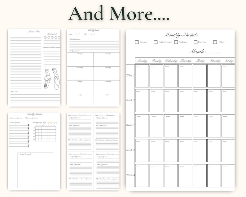 Ballet Practice Journal - Printable & Digital Download for Progress and ...