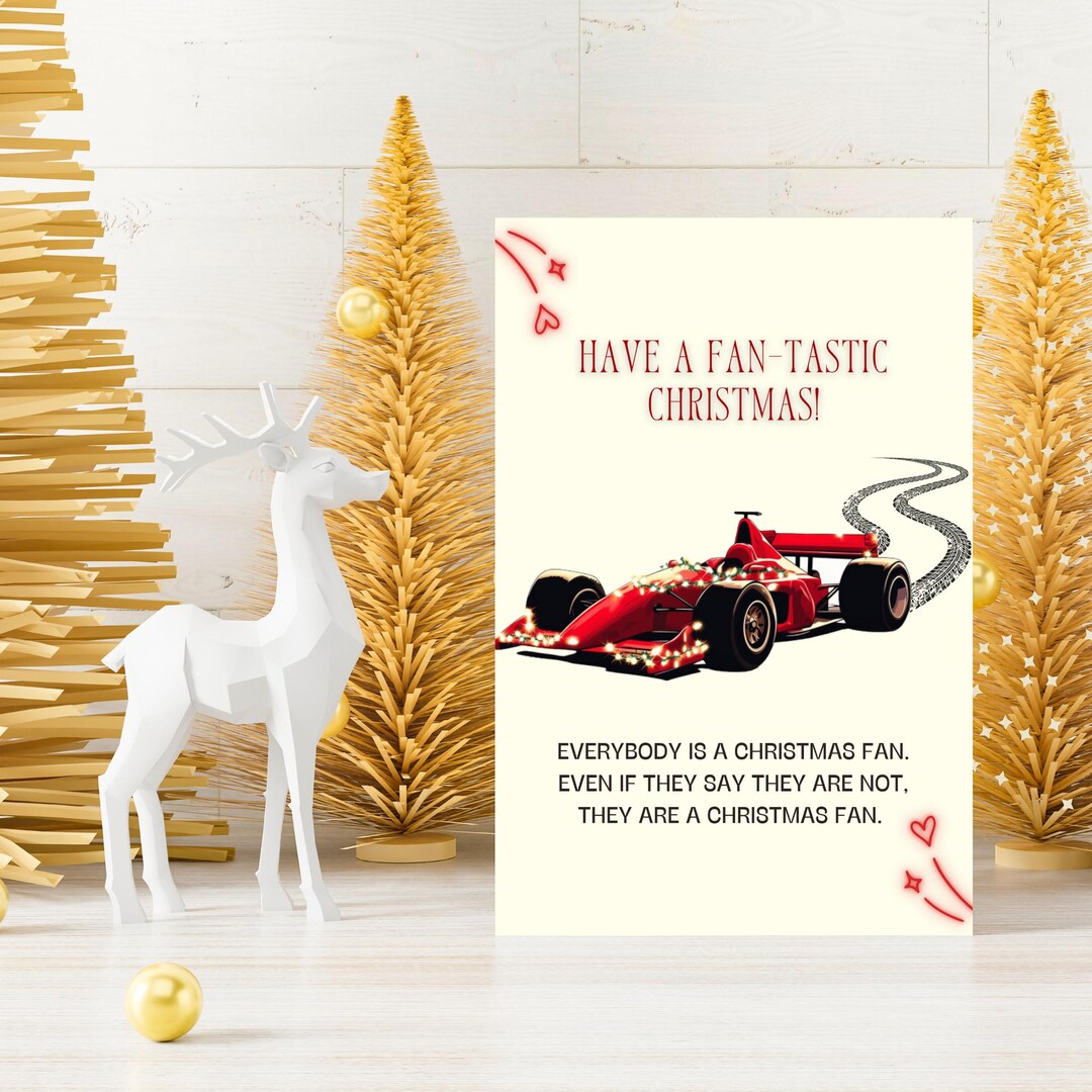 Digital Printable Christmas Cute Formula 1 Seb Vettel Card - Etsy