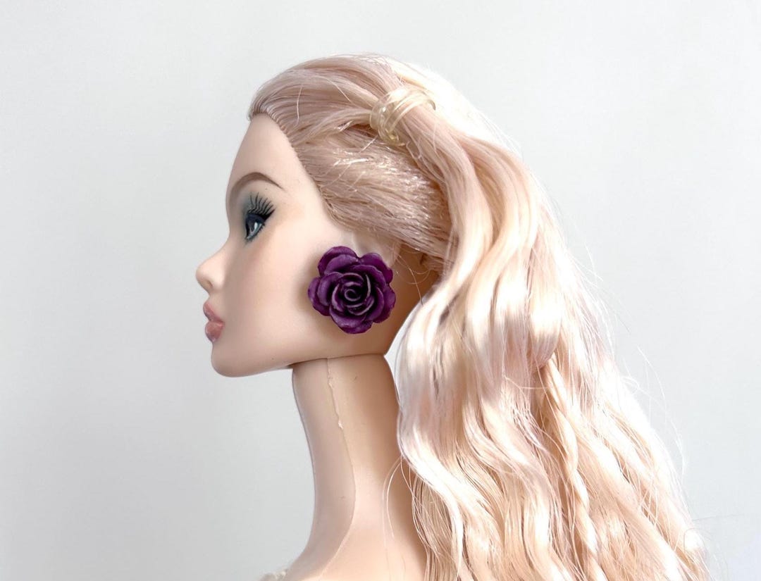 Purple Rose Doll Stud Earrings for Integrity Toys and 1/6 Fashion Doll ...