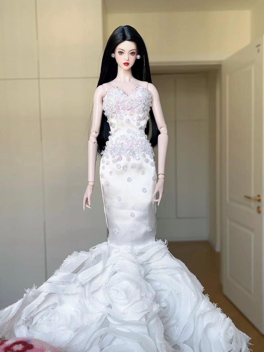 Handmade Beaded Sequin Mermaid Gown for 30cm Fashion Dolls, Custom 1/6 ...