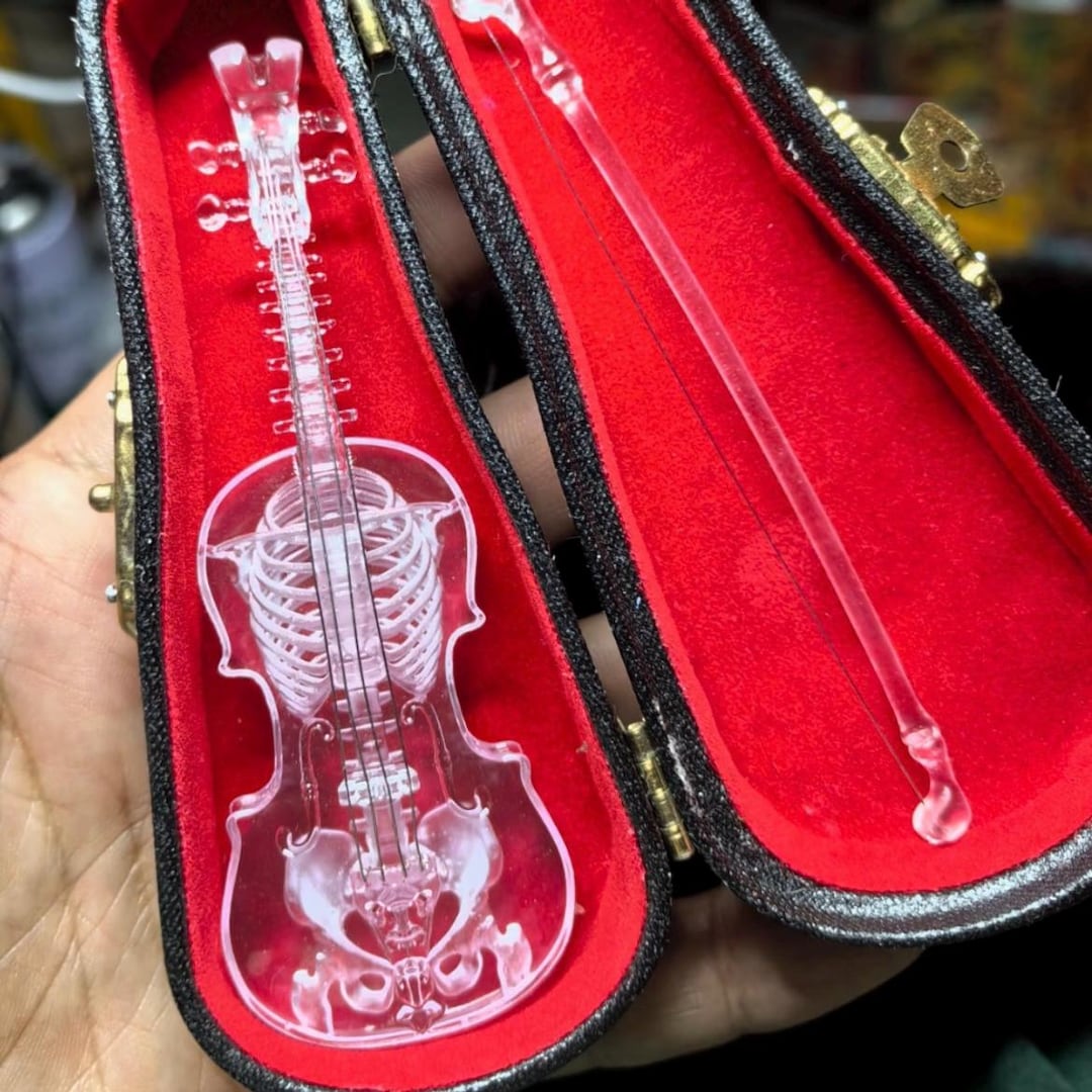 Transparent Skeleton Violin｜miniature Gothic Gift｜bjd Doll Accessory ...