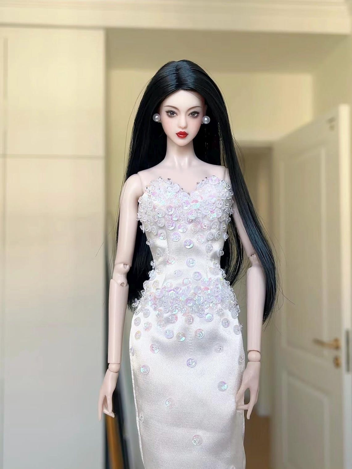 Handmade Beaded Sequin Mermaid Gown for 30cm Fashion Dolls, Custom 1/6 ...