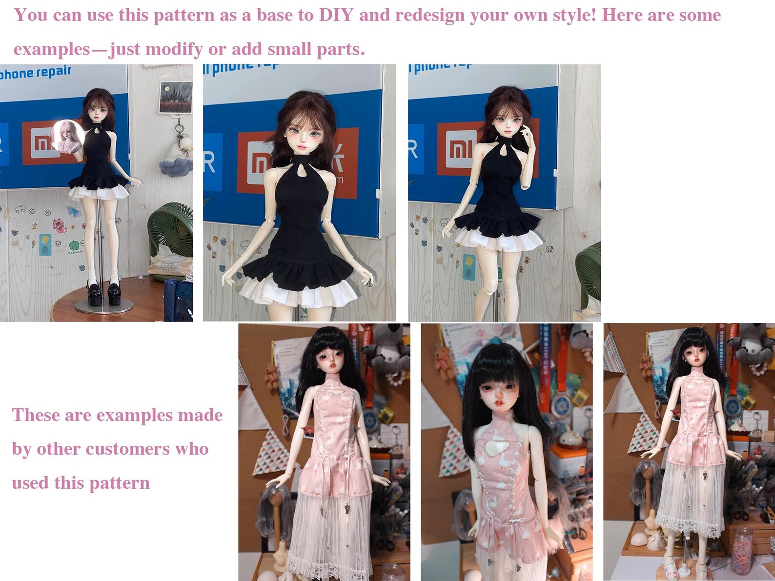 1/4 BJD Clothes Pattern, 1/4 BJD Clothes Tutorials, 1/4 Scale Doll ...