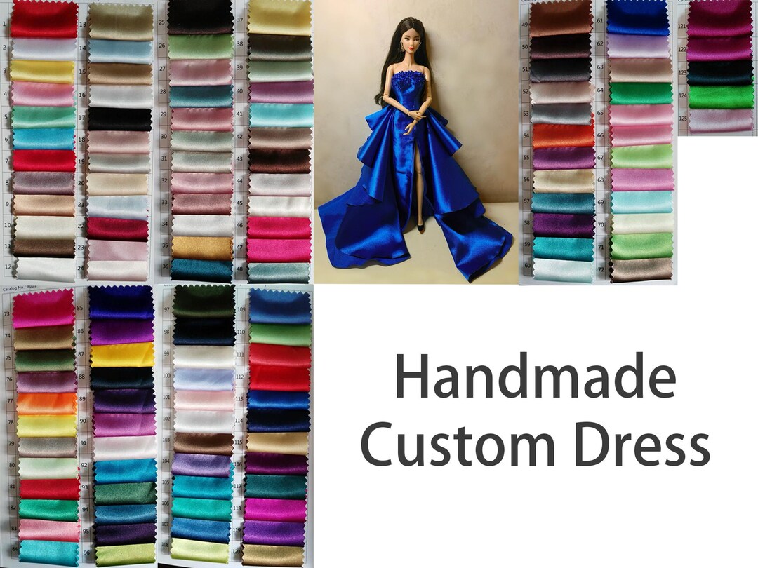 Personalized Custom Doll Gown, Slit Long Dress With Layered Train ...