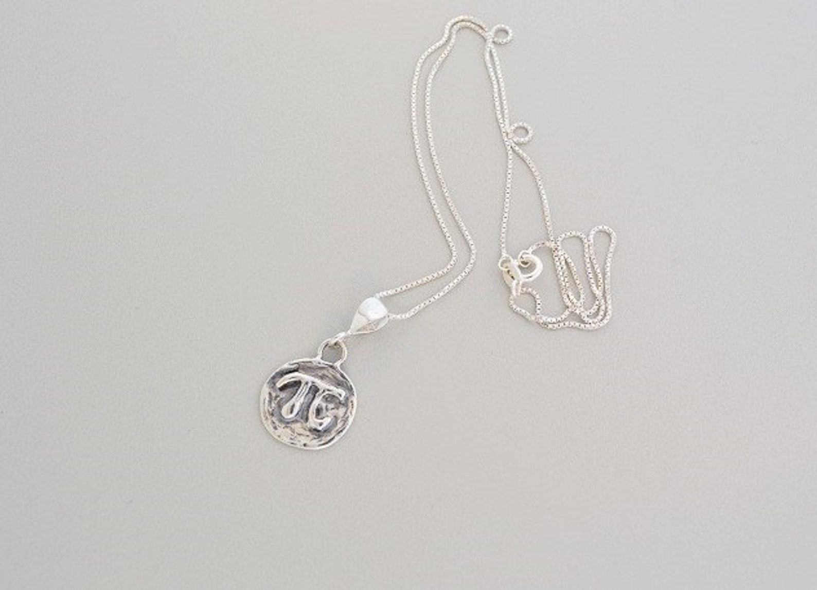 PI Charm, Sterling Silver, PI Symbol, Unisex Necklace , PI Day, March ...