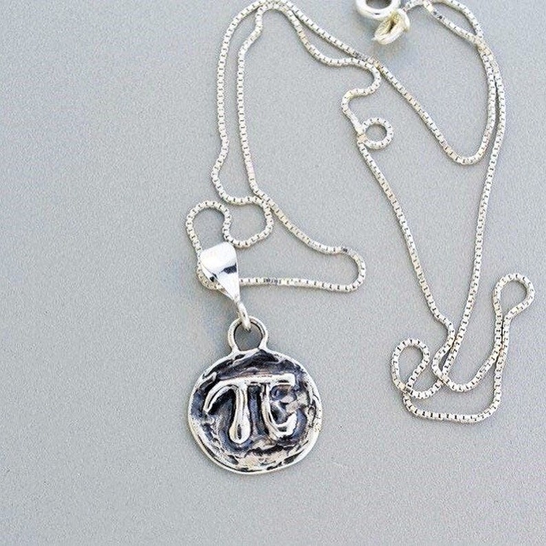 PI Charm, Sterling Silver, PI Symbol, Unisex Necklace , PI Day, March ...