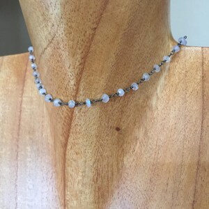 Choker Necklace, Moonstone Choker Necklace, Moonstone Collar Necklace ...