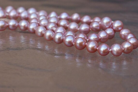 Pink Cultured Freshwater Pearl Necklace Natural Color Pearl | Etsy
