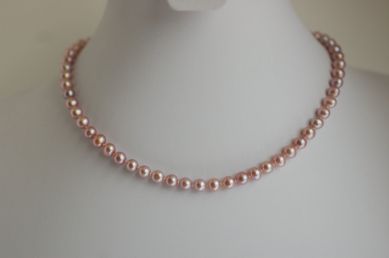 Pink Cultured Freshwater Pearl Necklace Natural Color Pearl - Etsy