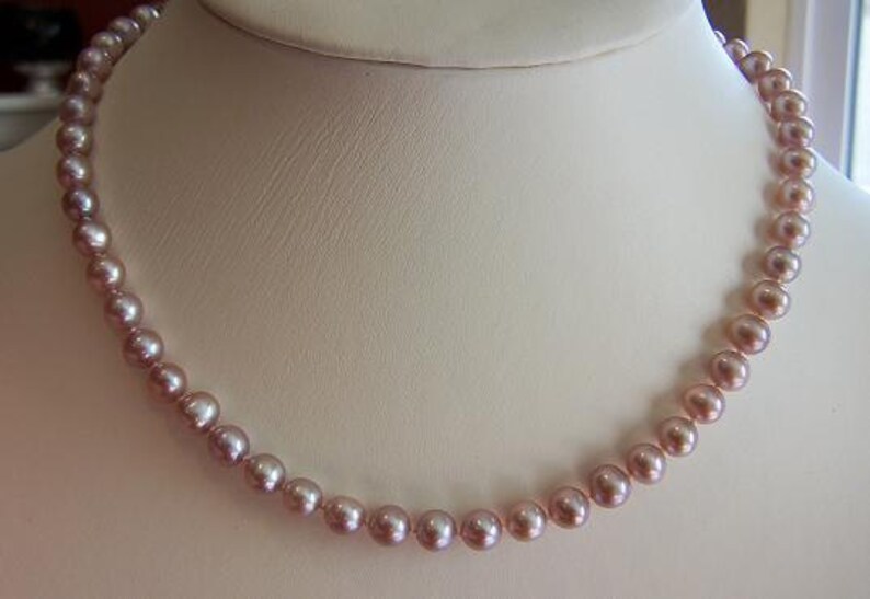 Pink Cultured Freshwater Pearl Necklace Natural Color Pearl - Etsy