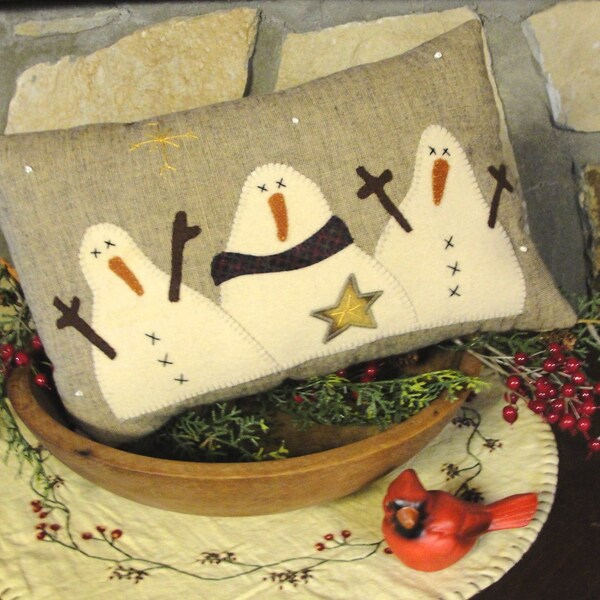 Primitive Wool Pillow - Etsy