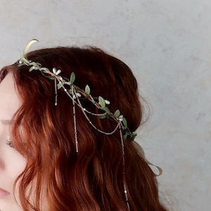 Medieval Crown, Moon Tiara, Gold Wedding Crown, Greek Goddess Headpiece ...