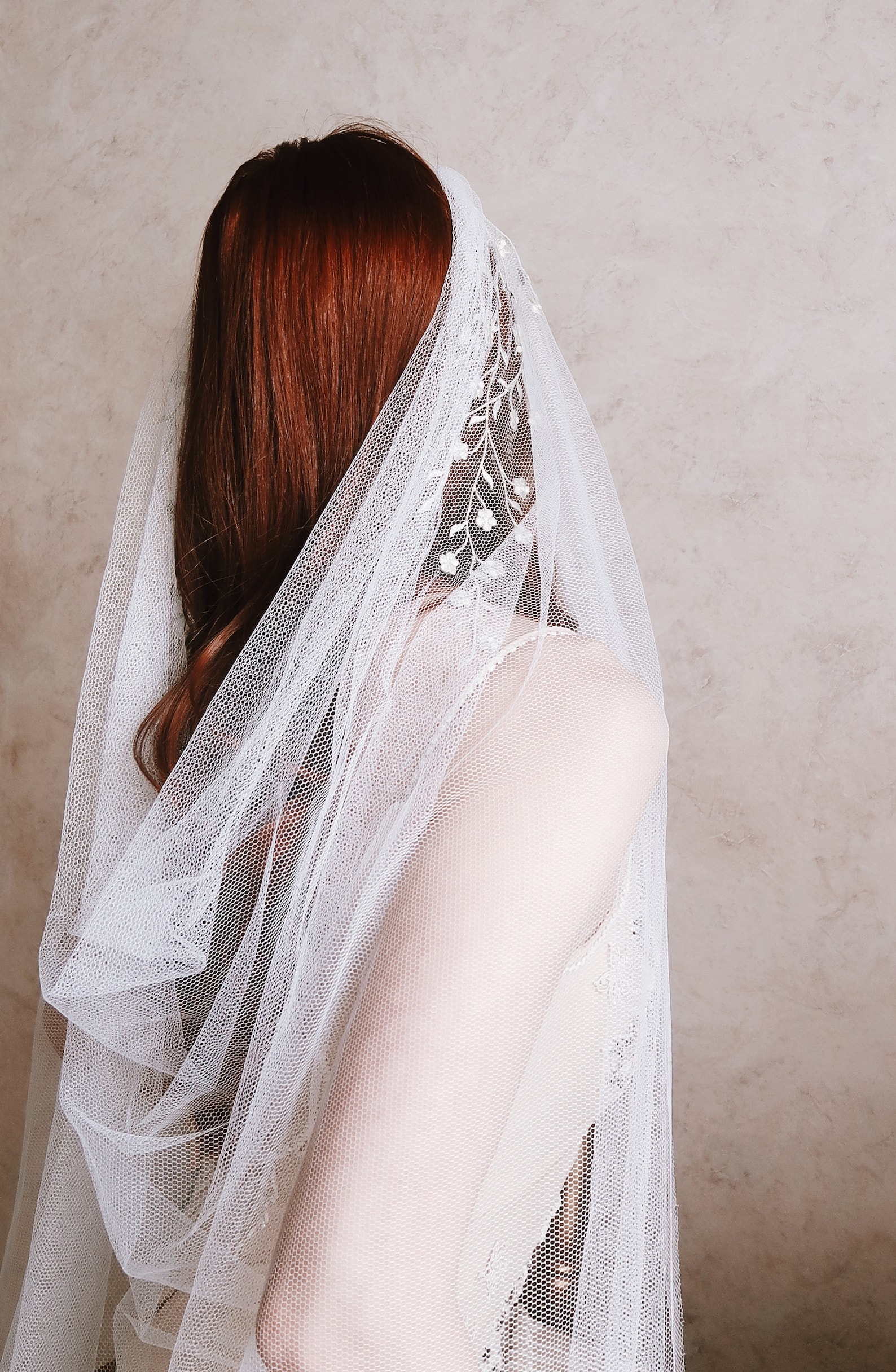 Embroidered bridal veil White wedding veil Cathedral length | Etsy