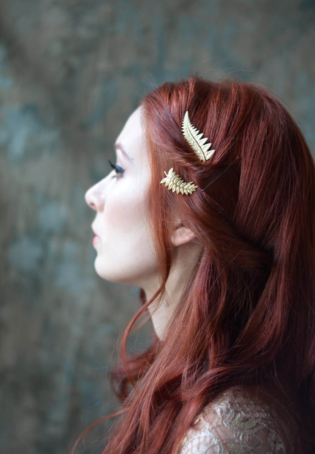 Gold Bridal Hair Pins, Grecian Leaf Pins, Fern Bobby Pins, Golden Hair ...