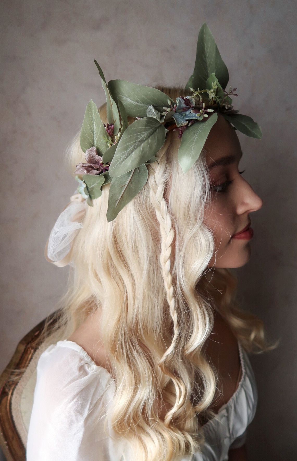 Rhiannon Thistle crown floral hair wreath laurel | Etsy