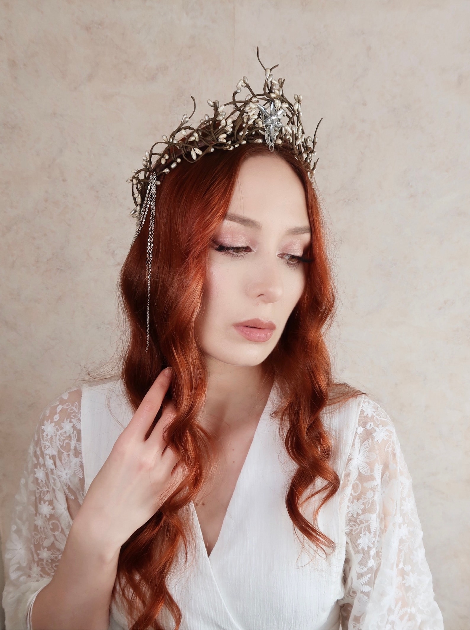 Arwen Bridal Vine Crown Elven Circlet Silver Branch Crown - Etsy
