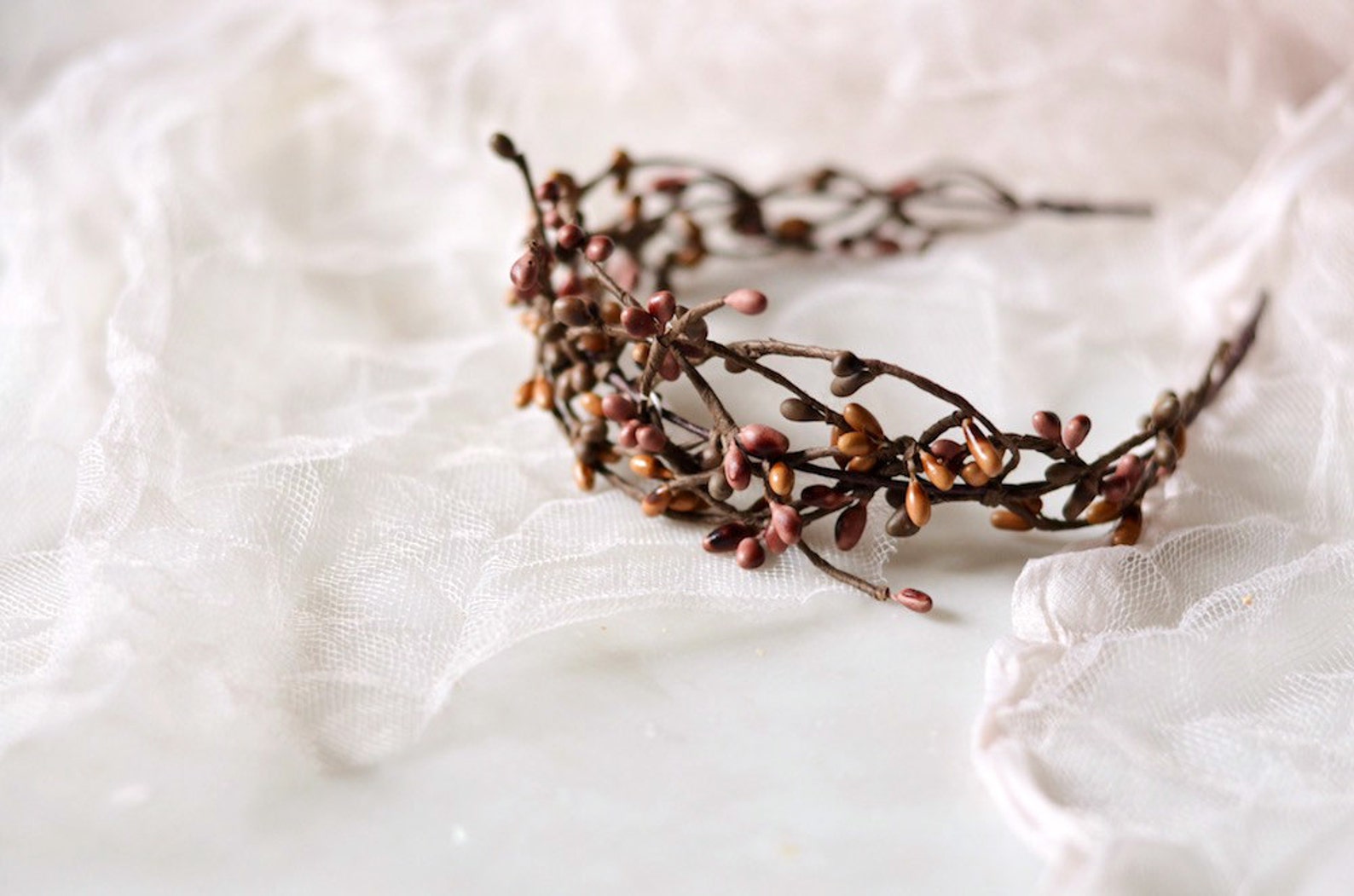 Rustic Twig Crown Woodland Headband Autumn Headpiece Mauve - Etsy