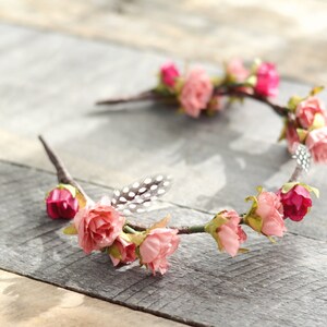 Boho Flower Head Piece, Rosebud Crown, Pink Flower Crown, Floral ...