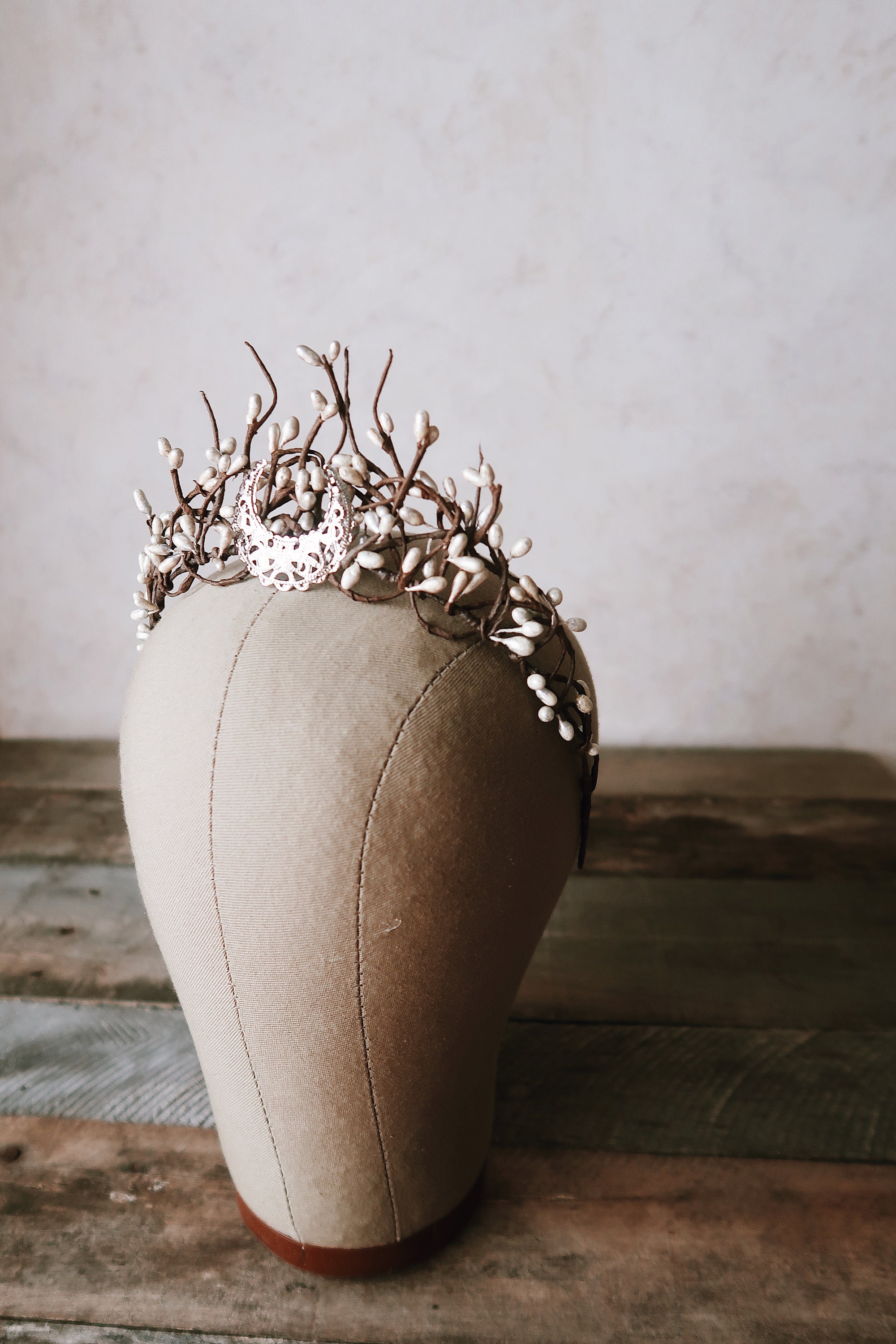 Moon Crown, Crescent Moon Tiara, Goddess Headpiece, Branch Crown ...