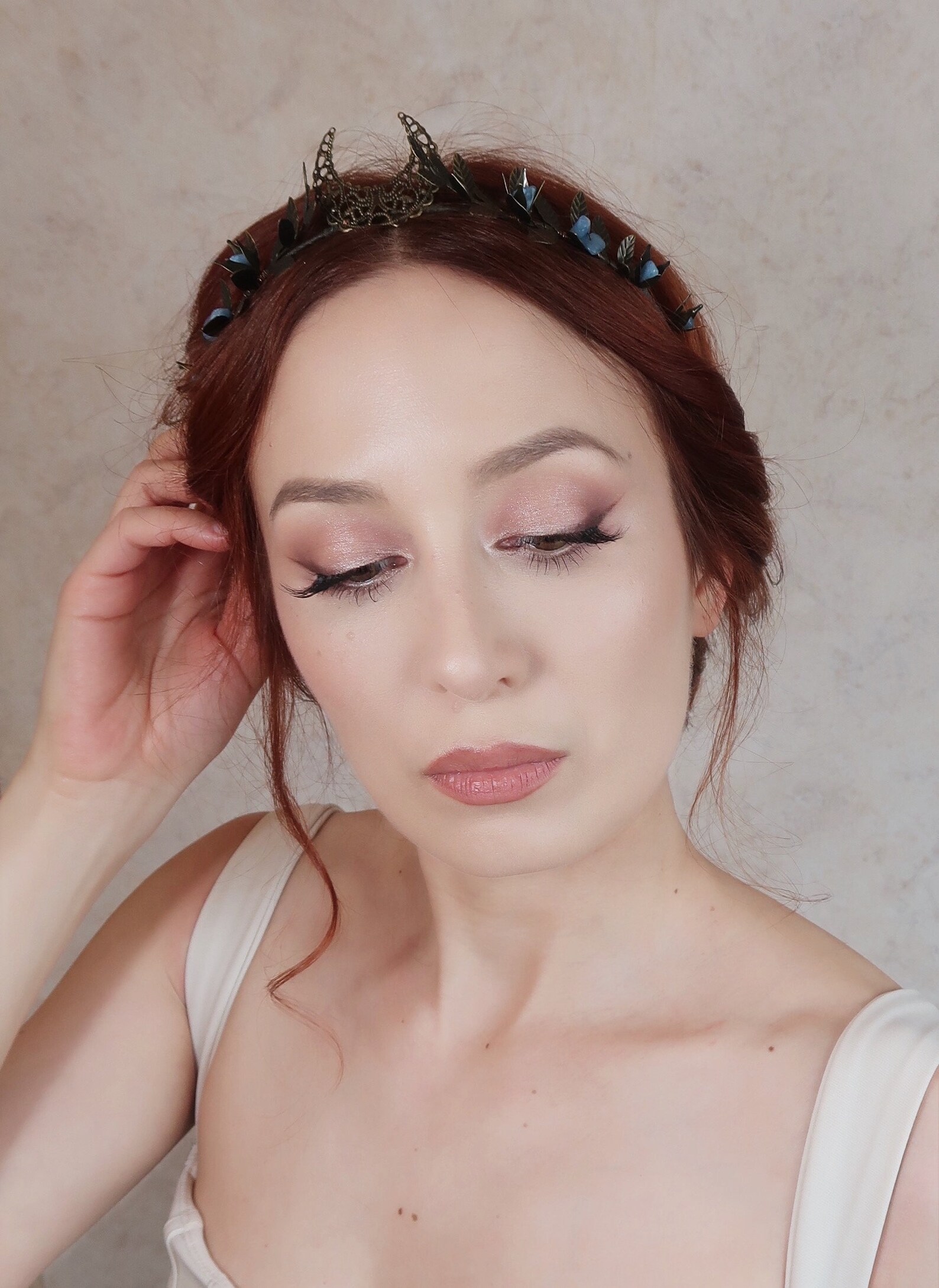 Bronze Moon Crown Crescent Moon Tiara Crystal Headpiece | Etsy