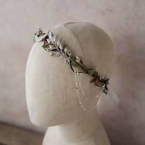 Silver Moon Headpiece, Crescent Moon Crown, Laurel Wreath, Goddess ...