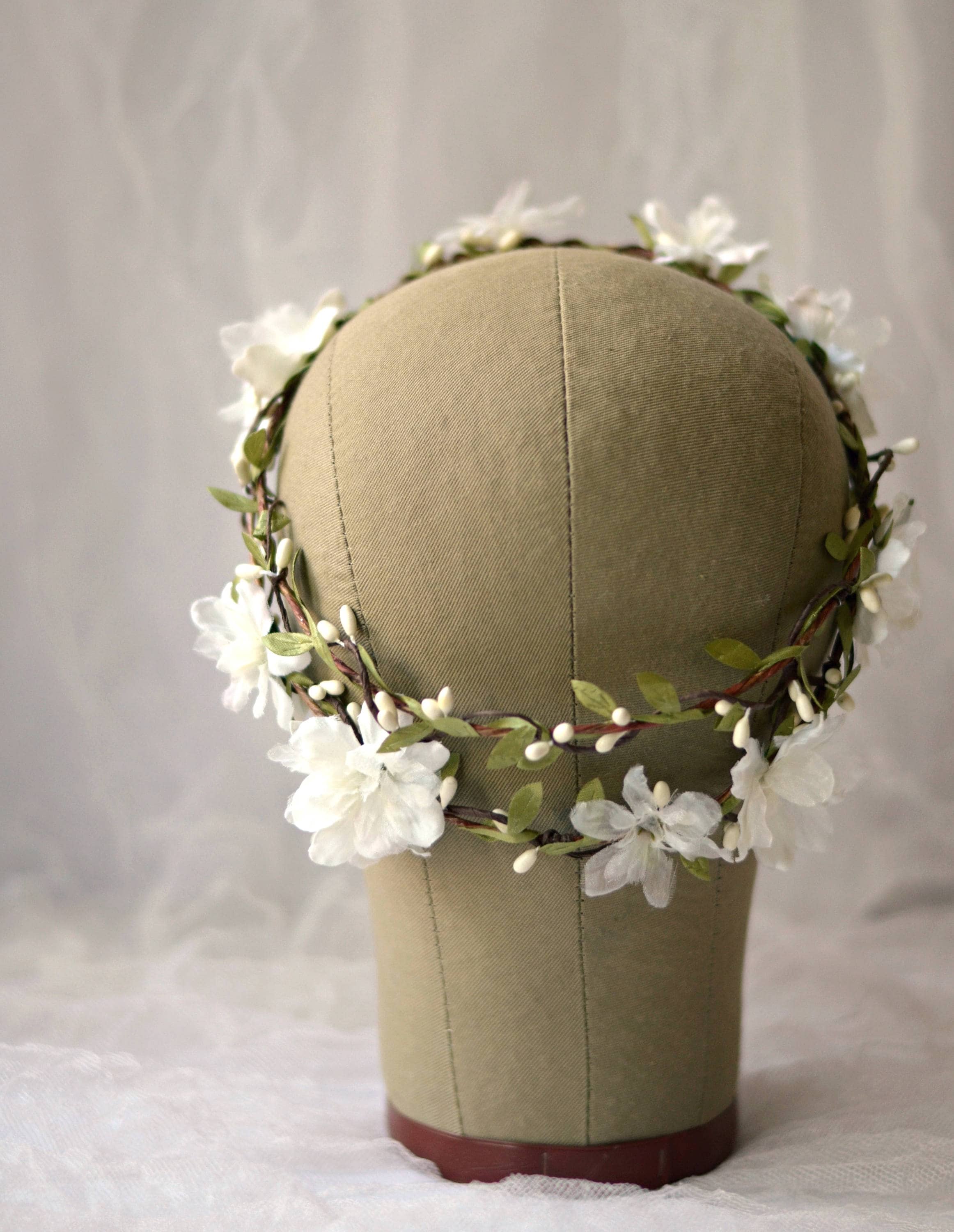 Boho Wedding Crown, Bridal Floral Crown, Ivory Flower Circlet, Woodland ...