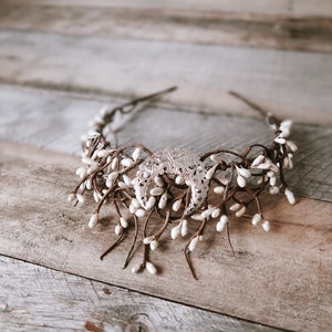 Moon Crown, Crescent Moon Tiara, Goddess Headpiece, Branch Crown ...