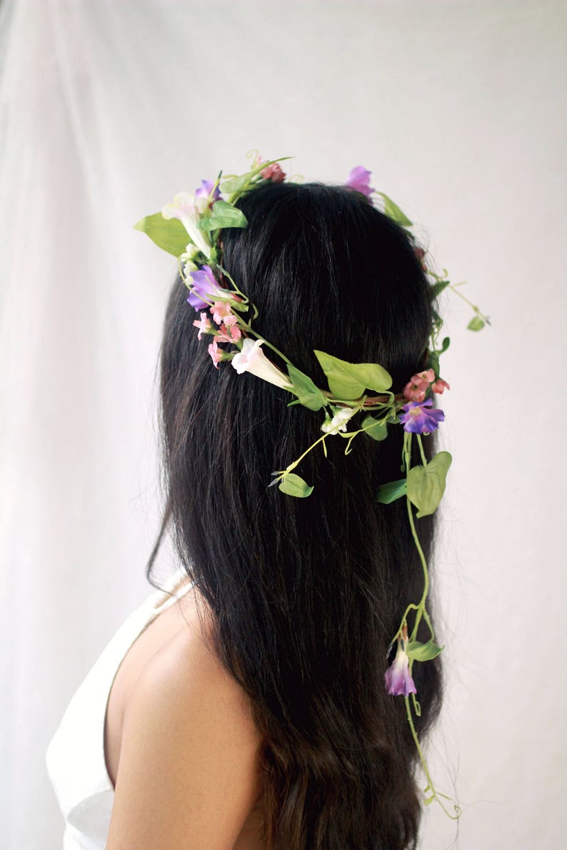 Wildflower Crown Boho Floral Crown Flower Hair Vine - Etsy