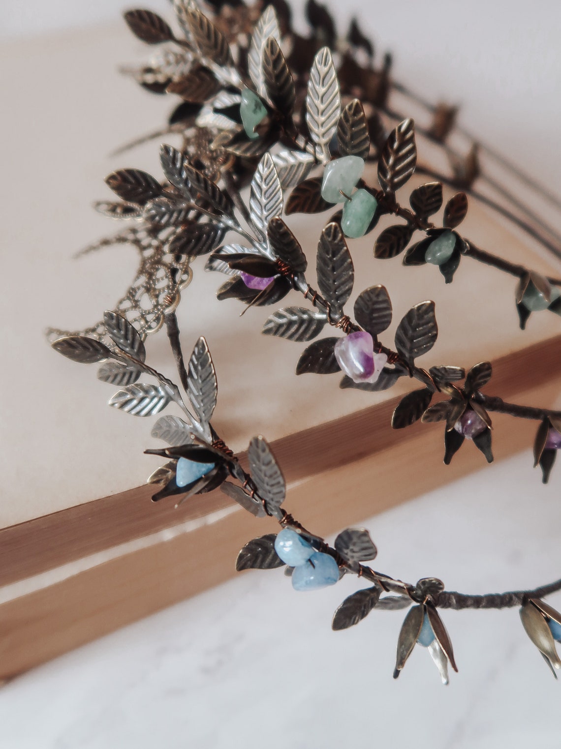 Bronze Moon Crown Crescent Moon Tiara Crystal Headpiece | Etsy