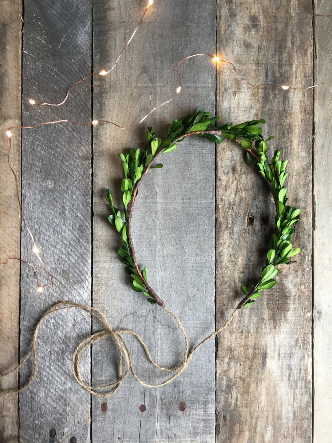 Greenery Boxwood Crown, Woodland Crown, Leaf Wreath, Woodland Headpiece ...