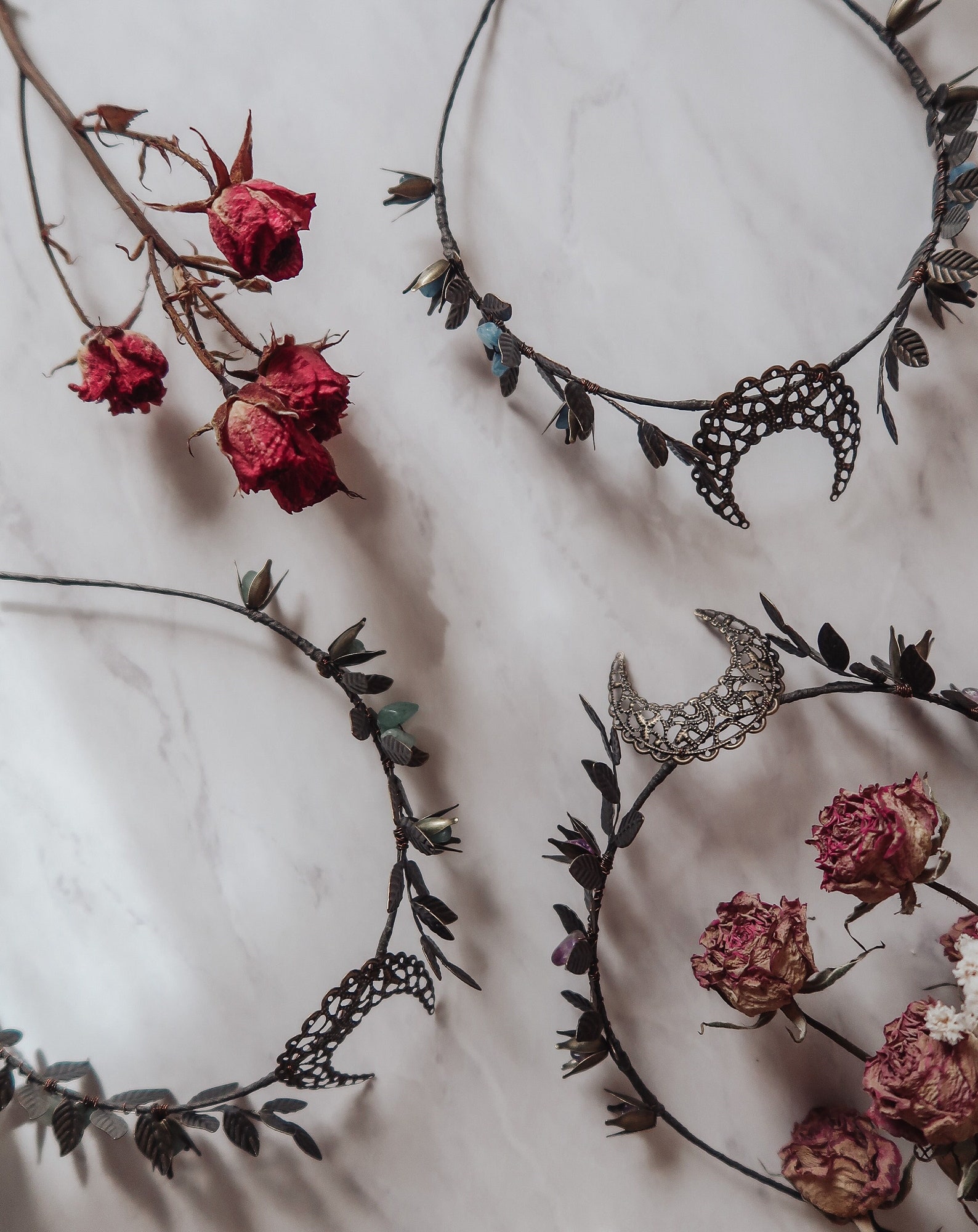 Bronze Moon Crown Crescent Moon Tiara Crystal Headpiece - Etsy