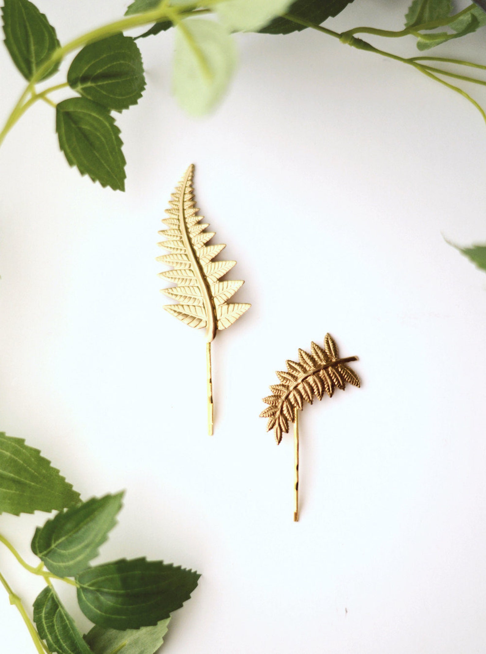 Gold Bridal Hair Pins Grecian Leaf Pins Fern Bobby Pins | Etsy