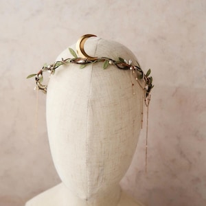 Medieval Crown, Moon Tiara, Gold Wedding Crown, Greek Goddess Headpiece ...