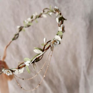 Dainty Flower Crown, Whimsical Pearl Crown, Rhinestone Headpiece, Bride ...