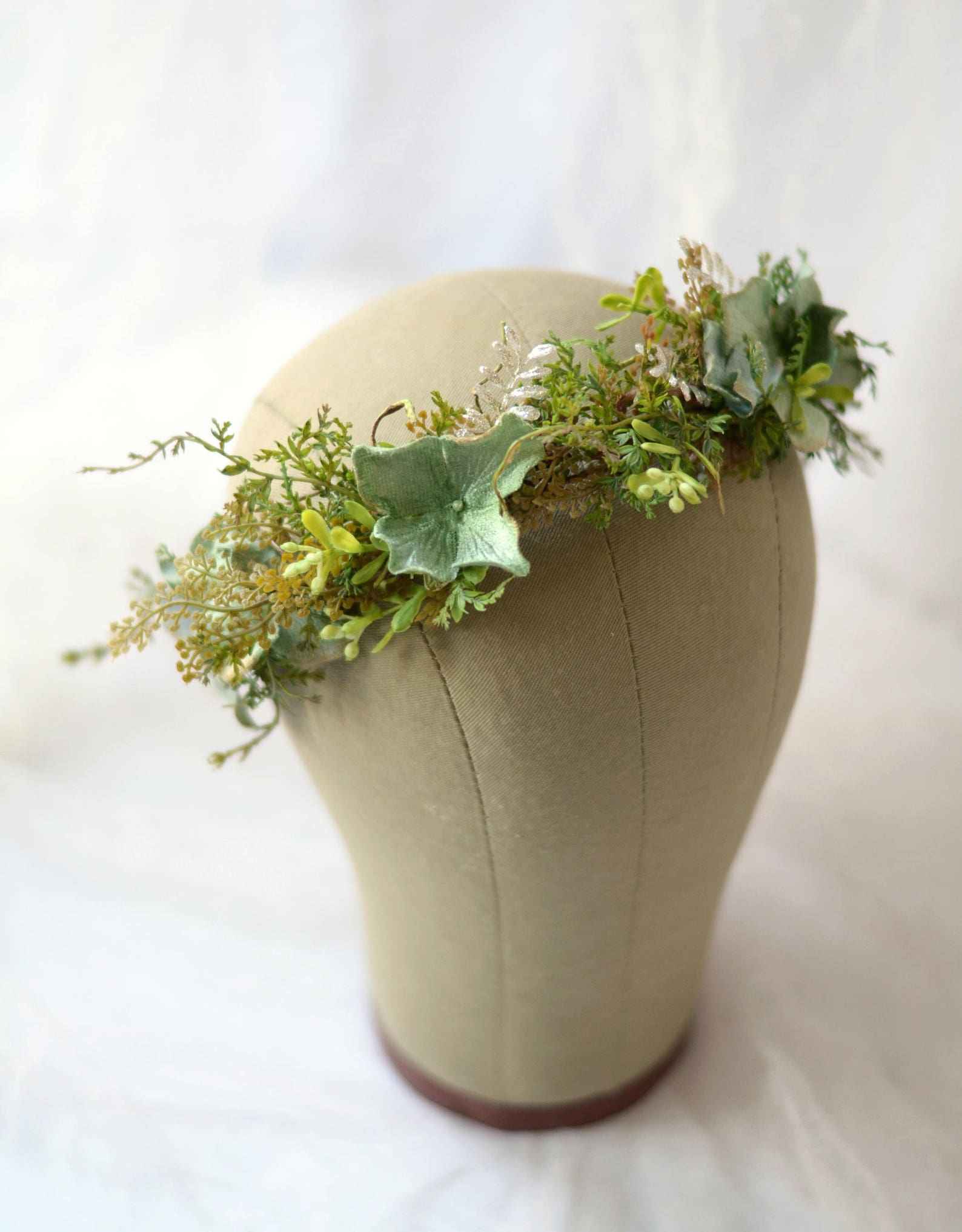 Fern and Moss Crown Beach Wedding Headpiece Mermaid Flower - Etsy