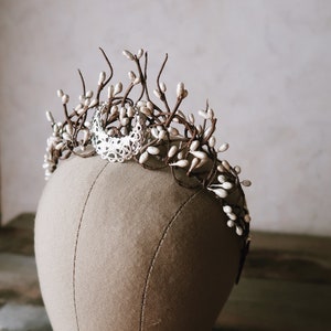 Moon Crown, Crescent Moon Tiara, Goddess Headpiece, Branch Crown ...