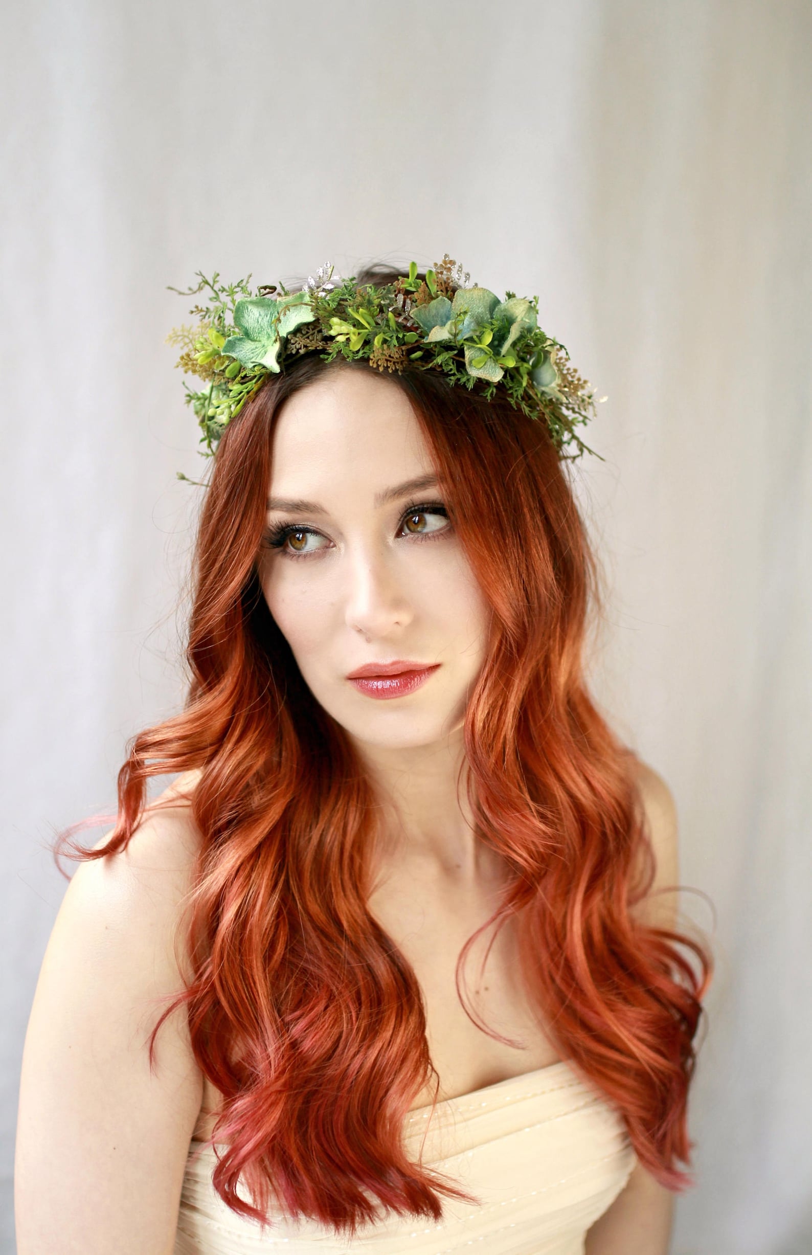 Fern and Moss Crown Beach Wedding Headpiece Mermaid Flower - Etsy