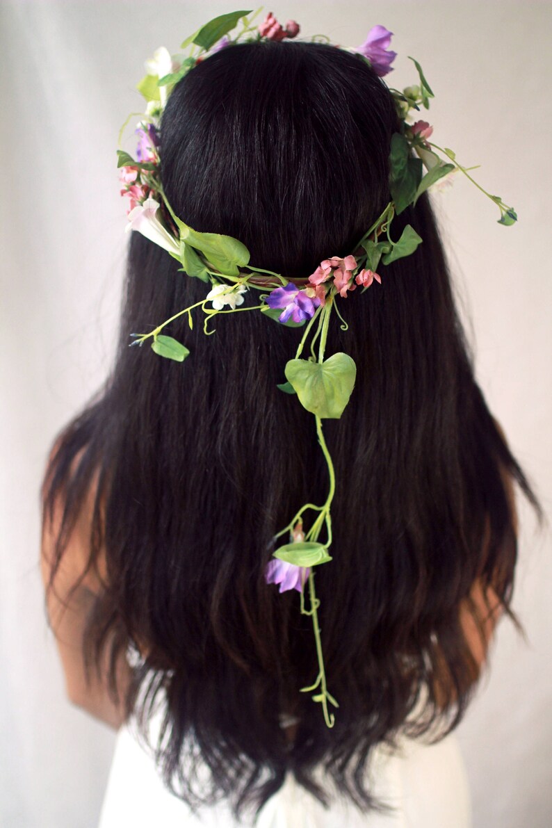 Wildflower Crown Boho Floral Crown Flower Hair Vine - Etsy