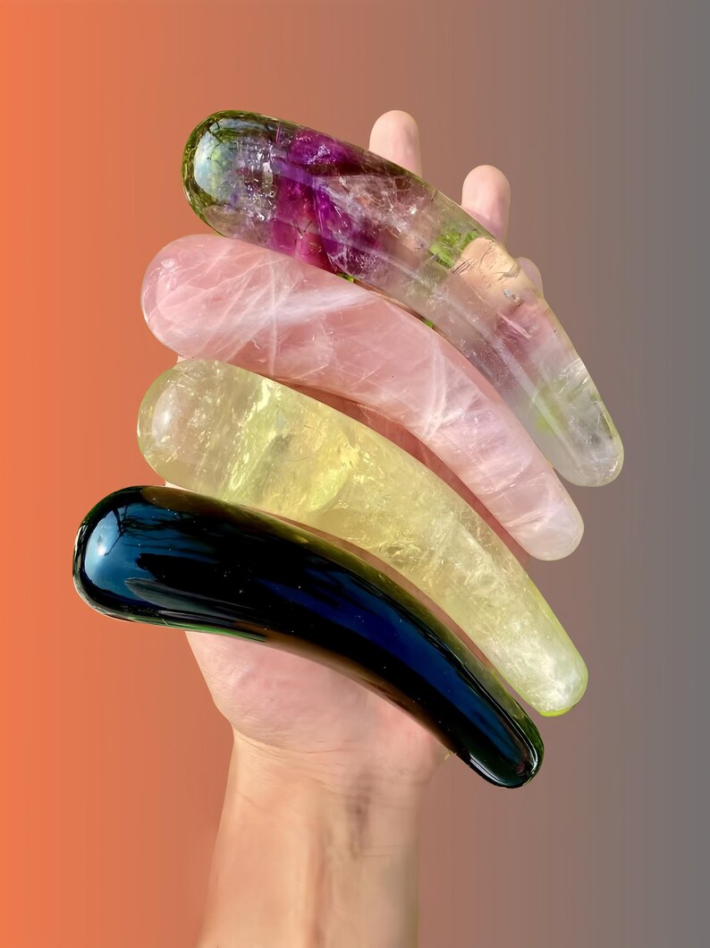 Luxury Crystal Massage Wand – Healing Wand, Rose Quartz, Obsidian ...