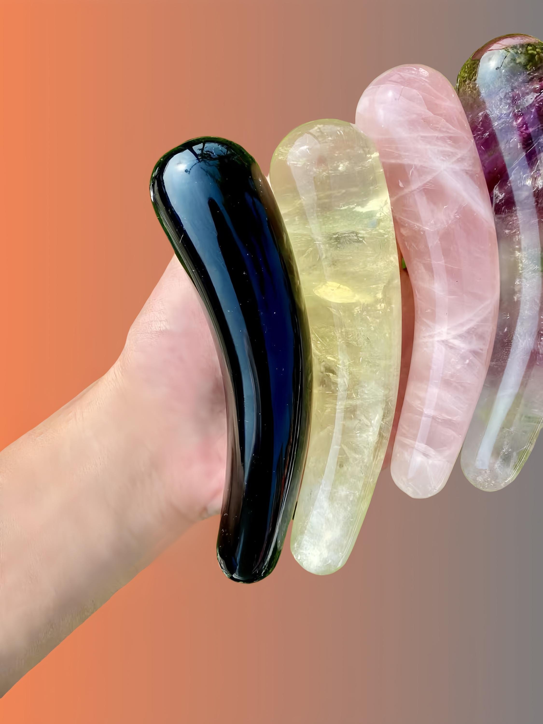 Luxury Crystal Massage Wand – Healing Wand, Rose Quartz, Obsidian ...