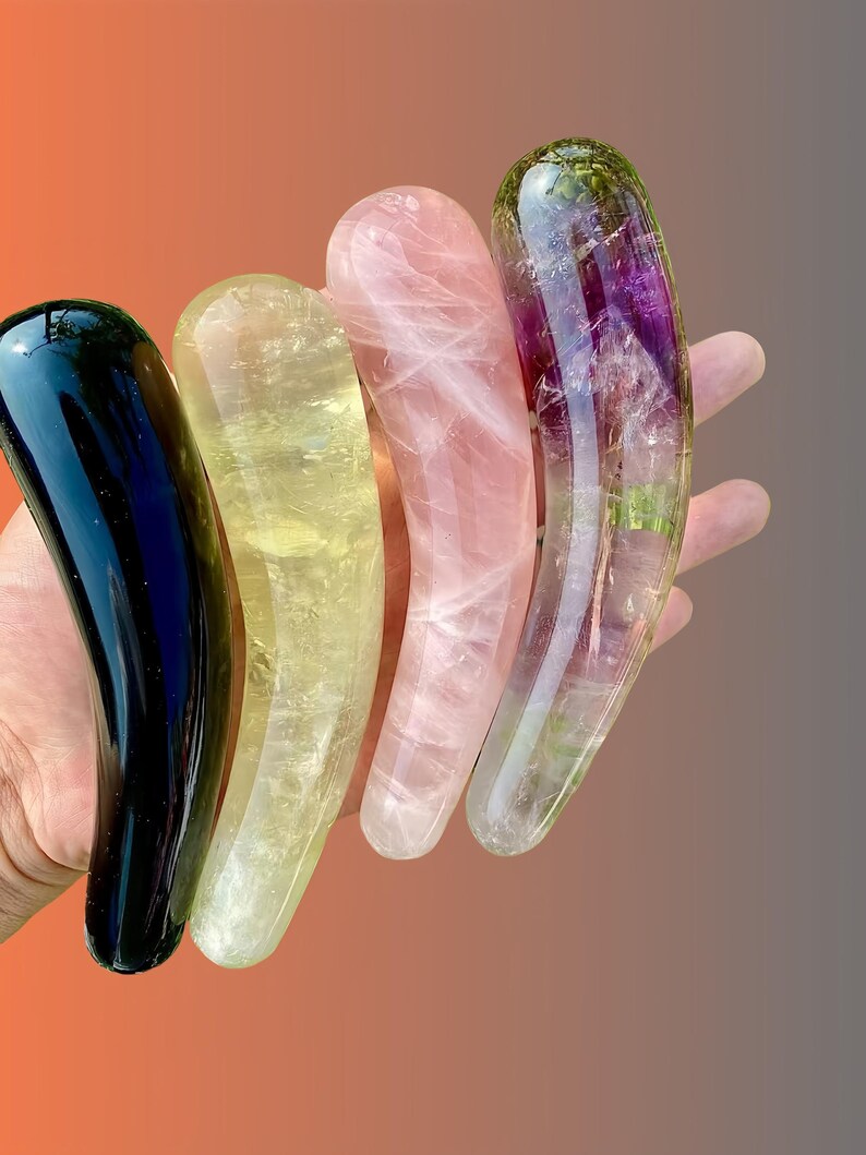 Luxury Crystal Massage Wand – Healing Wand, Rose Quartz, Obsidian ...