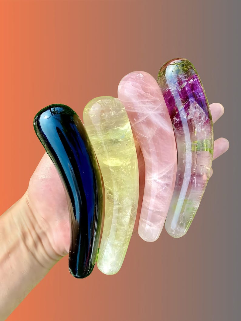 Luxury Crystal Massage Wand – Healing Wand, Rose Quartz, Obsidian ...