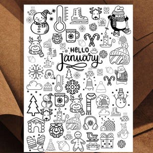 Hello Pages 12 Month Themed Coloring Pack - Etsy