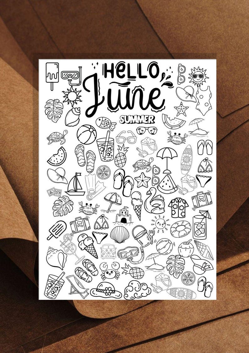 Hello Pages - 12 Month Themed Coloring Pack - Etsy