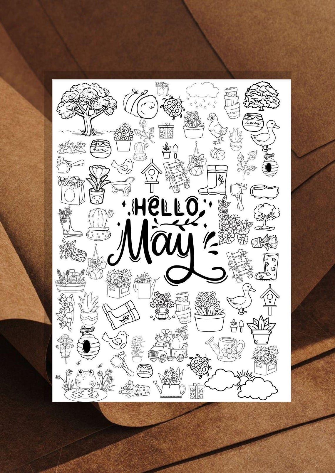 Hello Pages - 12 Month Themed Coloring Pack - Etsy
