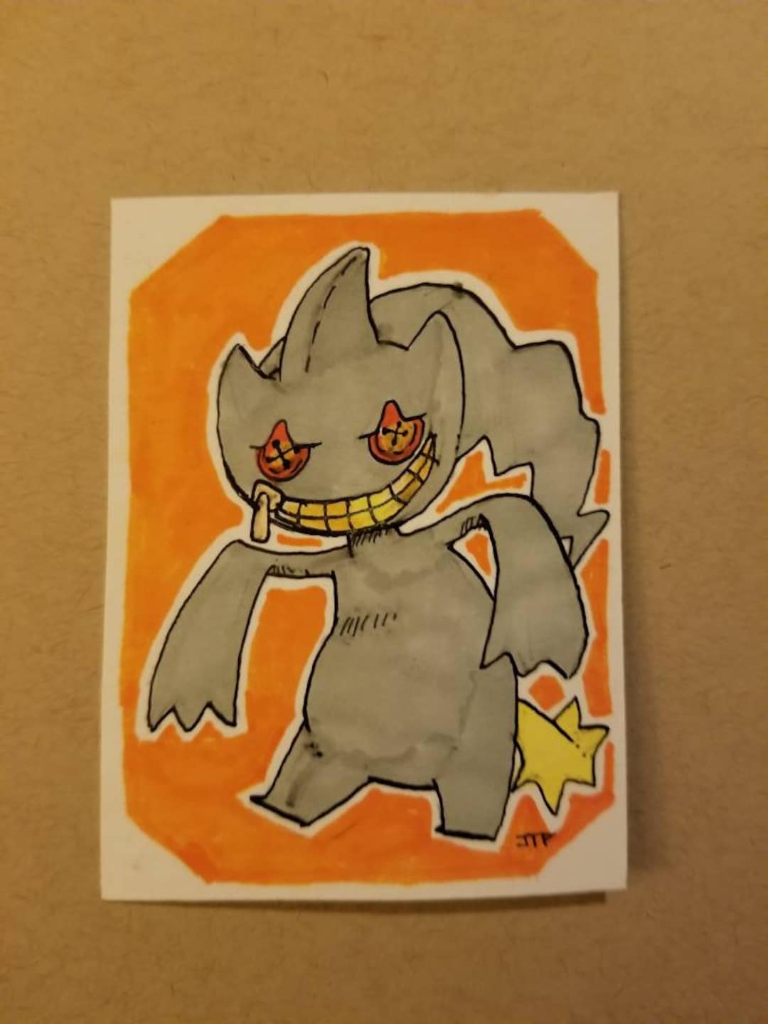 Banette Pokemon ATC, Watercolor Art, Original Art, Marker Fanart ...