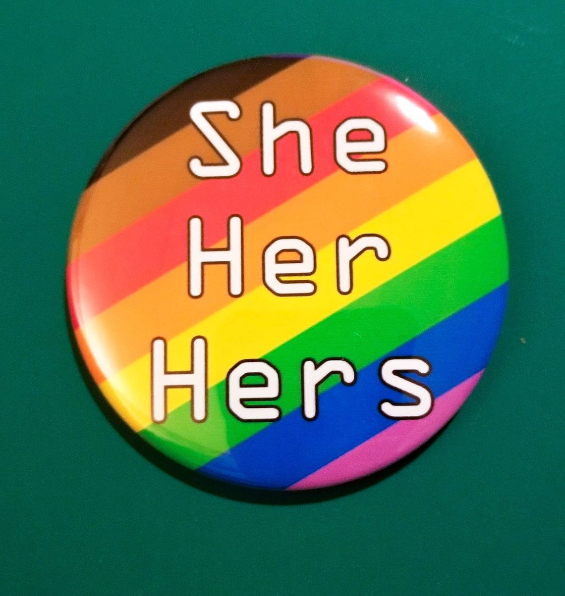 Inclusive Pride Flag Pronoun Badges: Pronoun Pins Pride - Etsy