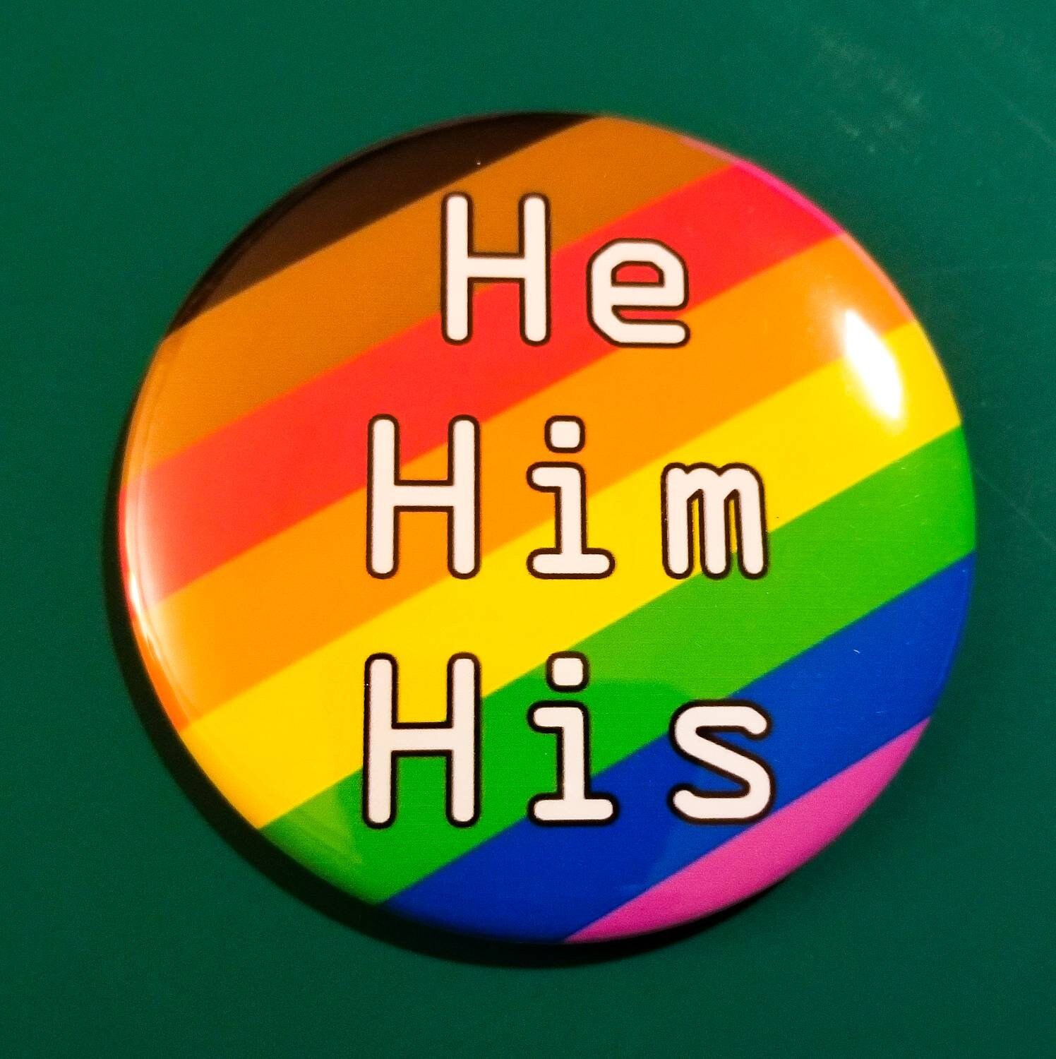 Inclusive Pride Flag Pronoun Badges: Pronoun Pins Pride - Etsy