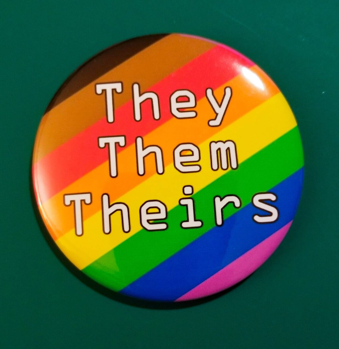 Inclusive Pride Flag Pronoun Badges: Pronoun Pins Pride - Etsy